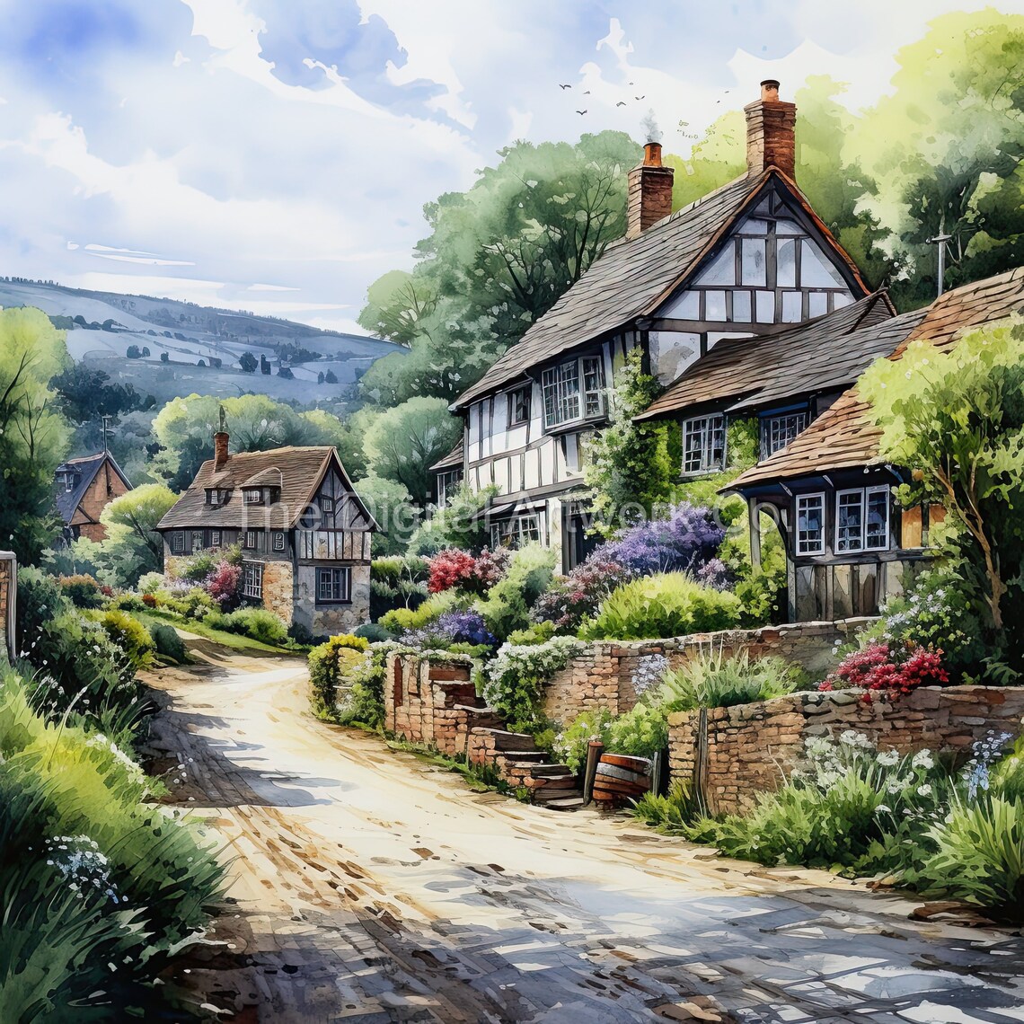 12 High Quality Designs of Village Scenes 2 12 Jpgs digital - Etsy UK