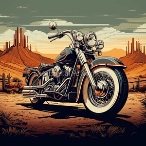 American Motorcycle Clip Art: Watercolor Style Designs (digital ...