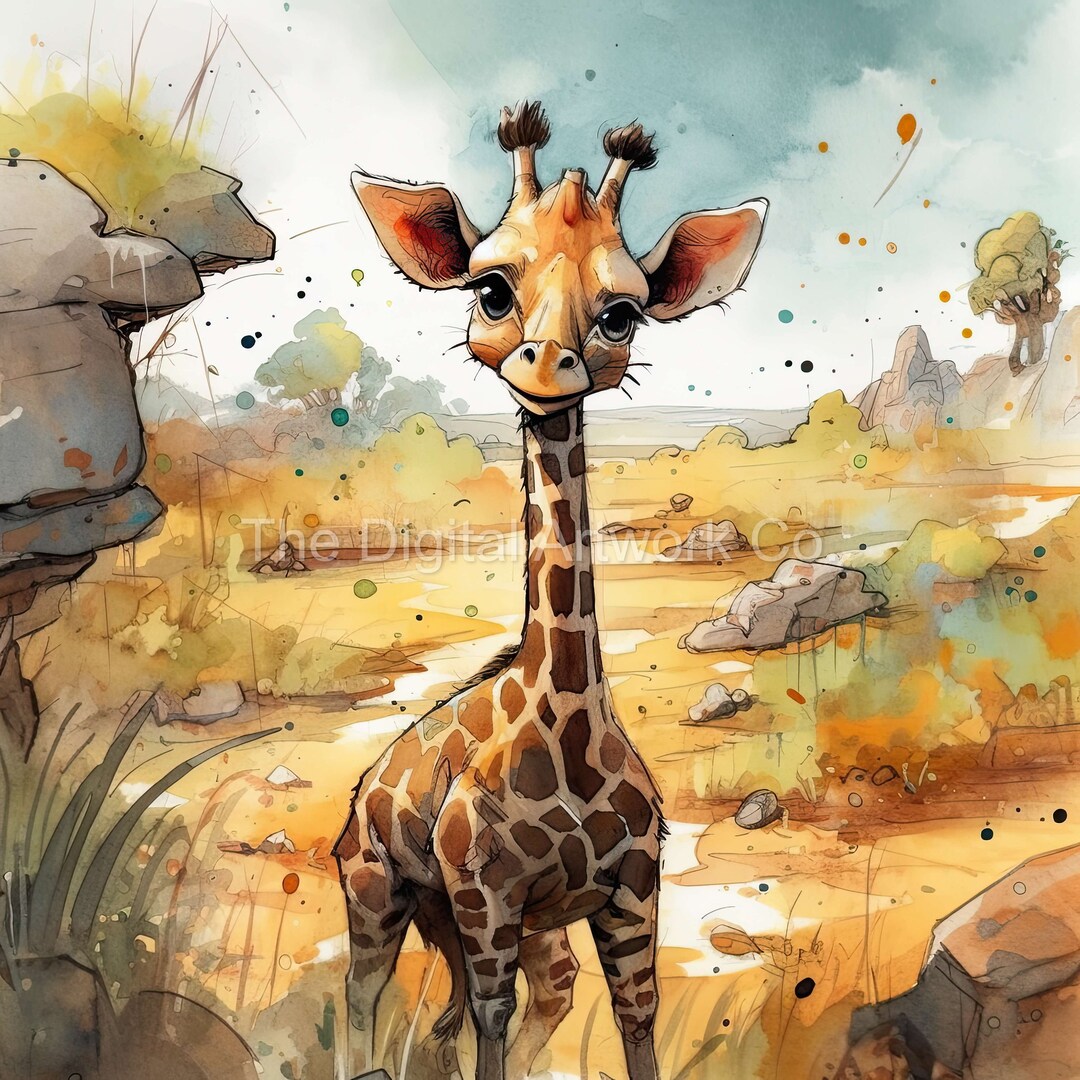12 High Quality Designs of Cute Giraffes Clip Art 12 Jpgs - Digital ...