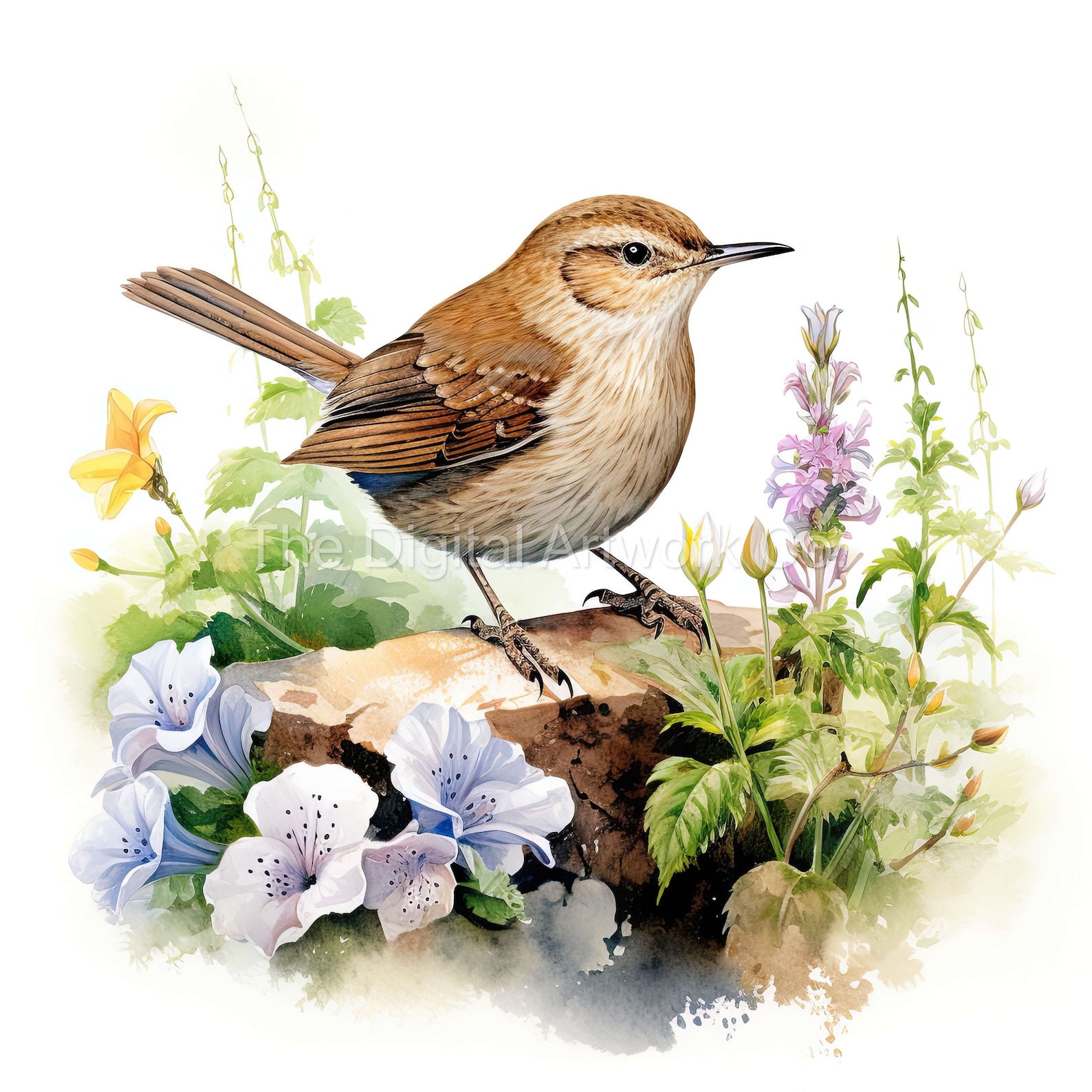 Watercolor Wren Art Prints: Garden Bird Illustration (digital Download ...