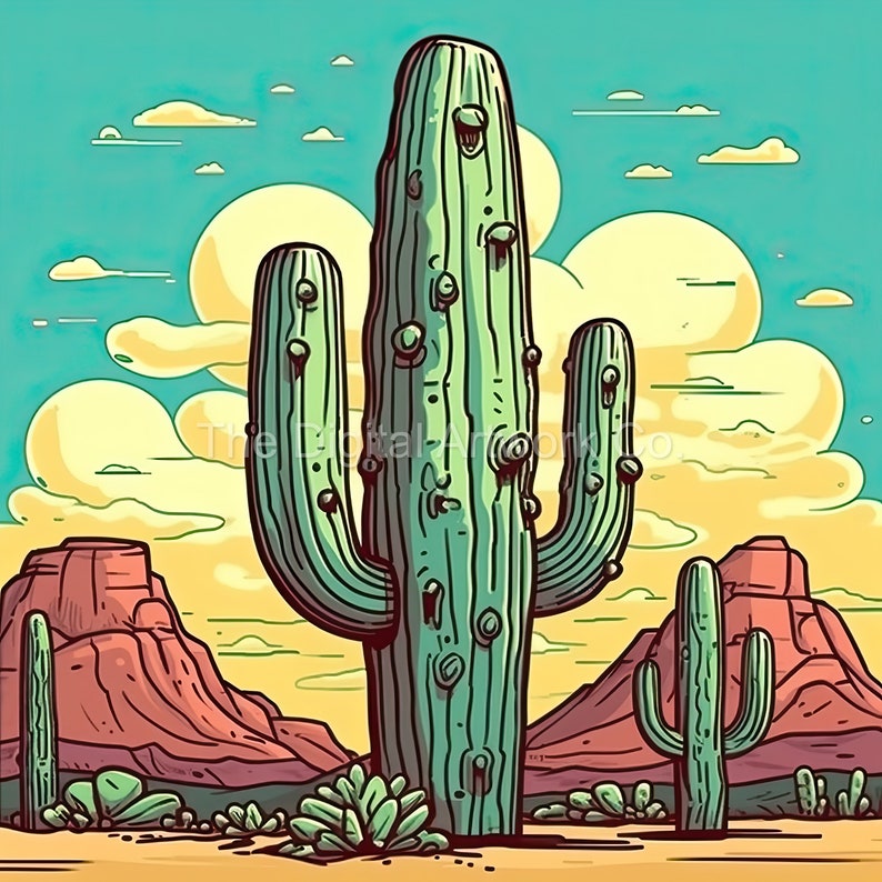 Desert Cactus Clip Art 12 High Quality Jpgs Digital Planner - Etsy UK
