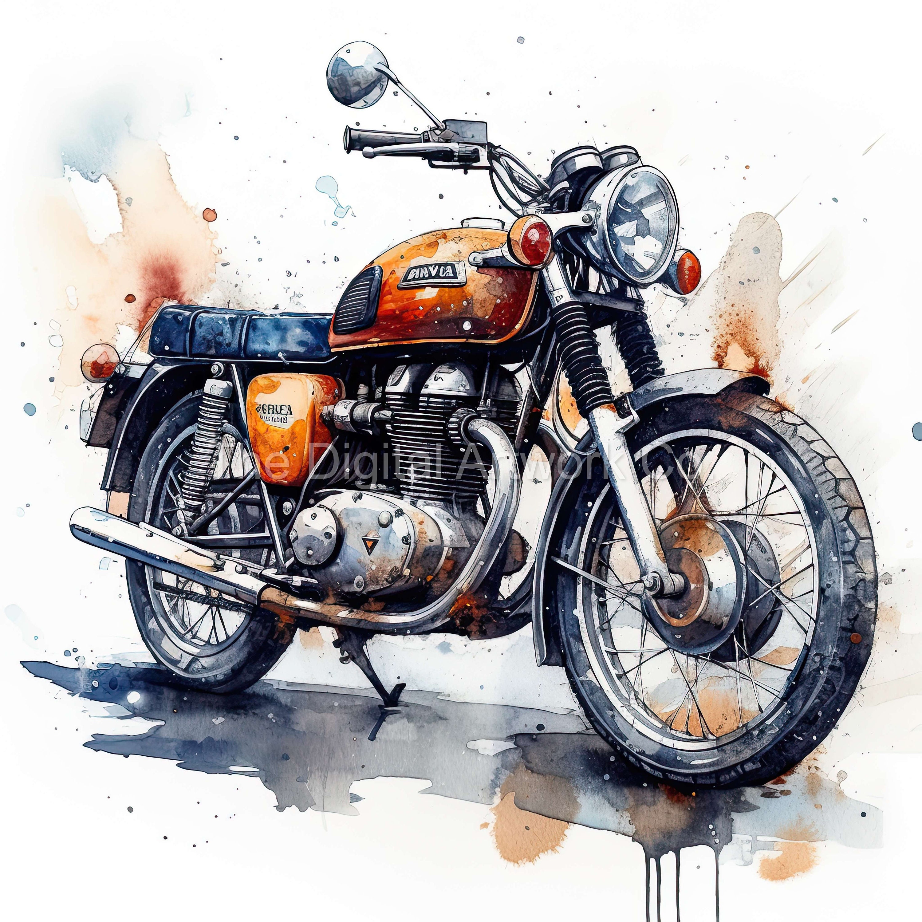 12 High Quality Designs of Classic Motorcycles Clip Art 12 - Etsy