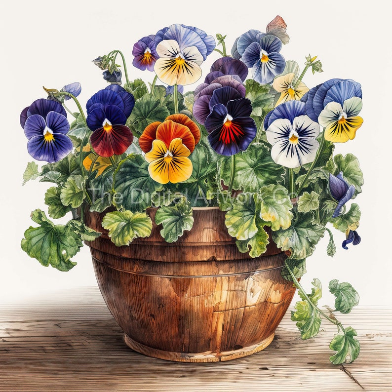 12 High Quality Designs of Gorgeous Pot Pansies 12 Jpgs - Etsy