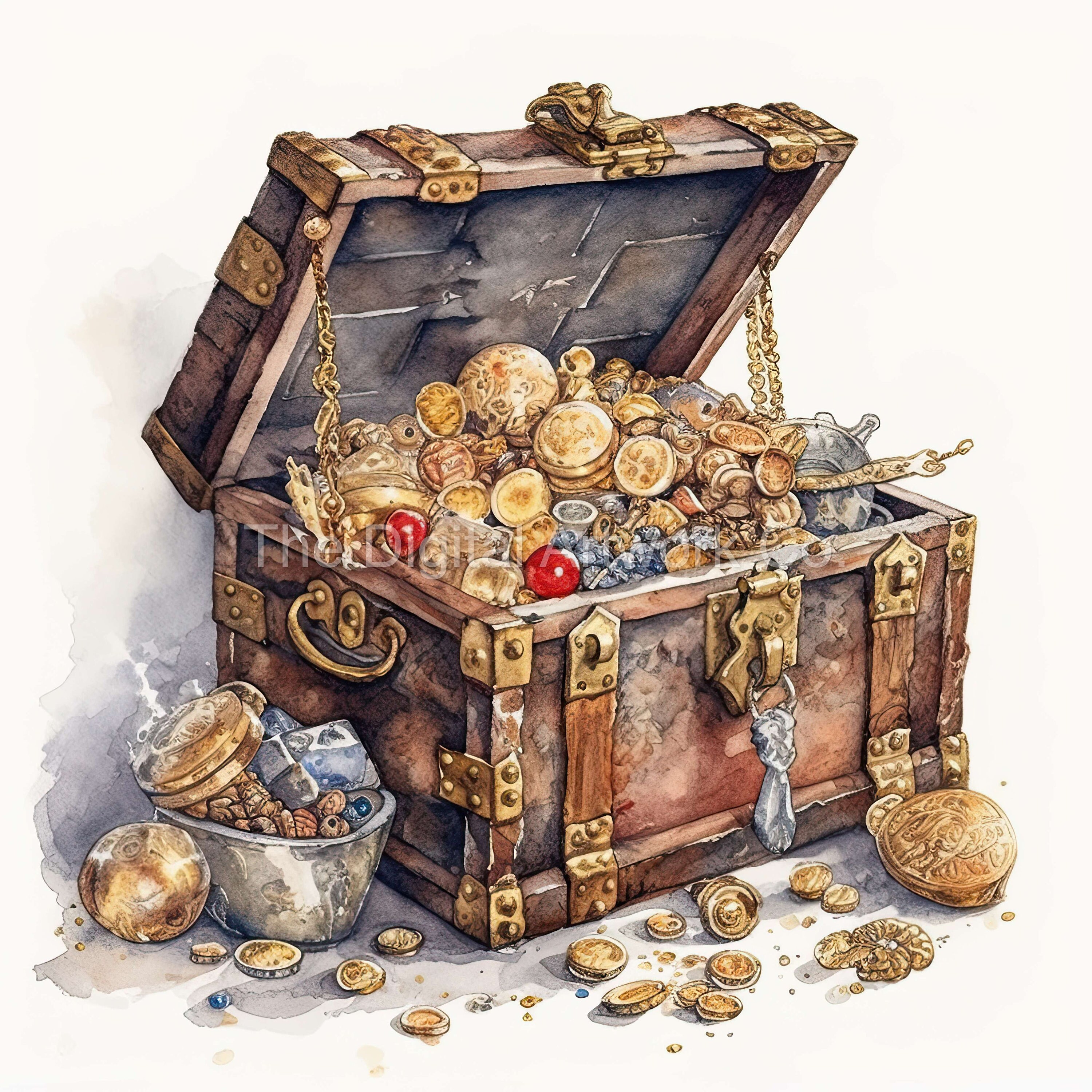 12 High Quality Designs of Pirates Treasure Chests Clip Art 12 - Etsy UK