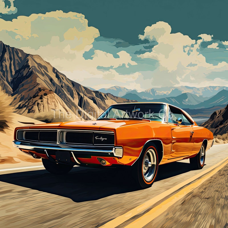 Muscle Car Print - Etsy