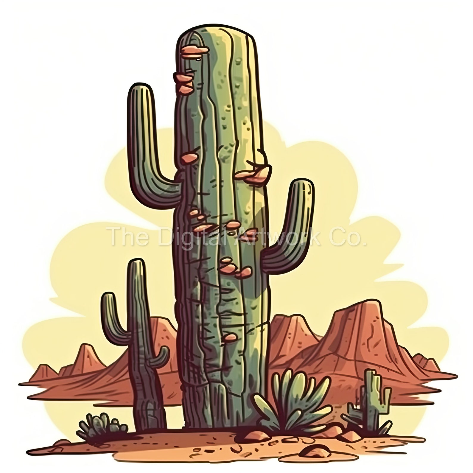 12 High Quality Designs of Desert Cactus Clip Art 12 Jpgs Digital Print ...