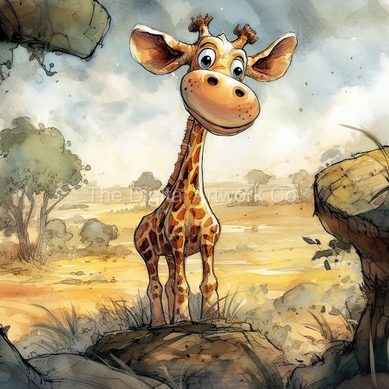 12 High Quality Designs of Cute Giraffes Clip Art 12 Jpgs - Digital ...