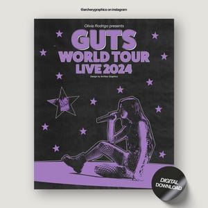 GUTS Tour Poster Olivia Rodrigo - Etsy