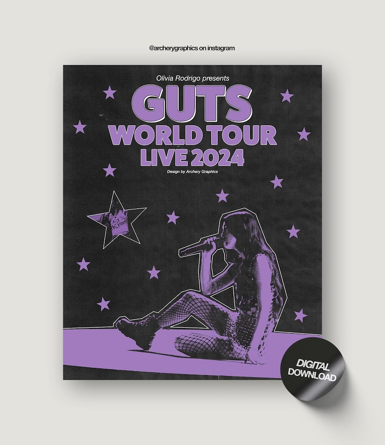 GUTS Tour Poster Olivia Rodrigo - Etsy