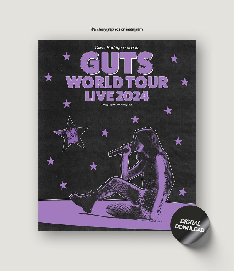 GUTS Tour Poster Olivia Rodrigo - Etsy