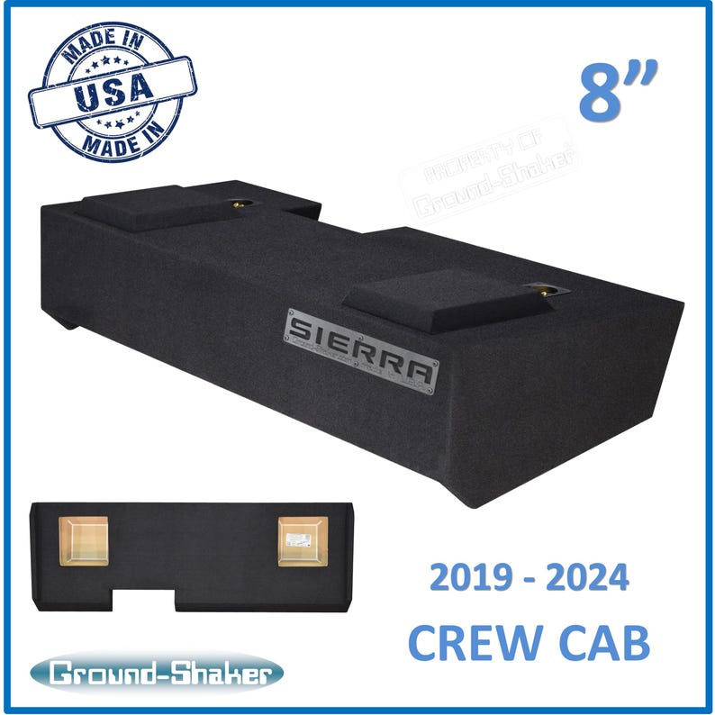 2019-2024 GMC Sierra Crew Cab Truck Sub Box 8" Dual Sealed Solo Baric ...