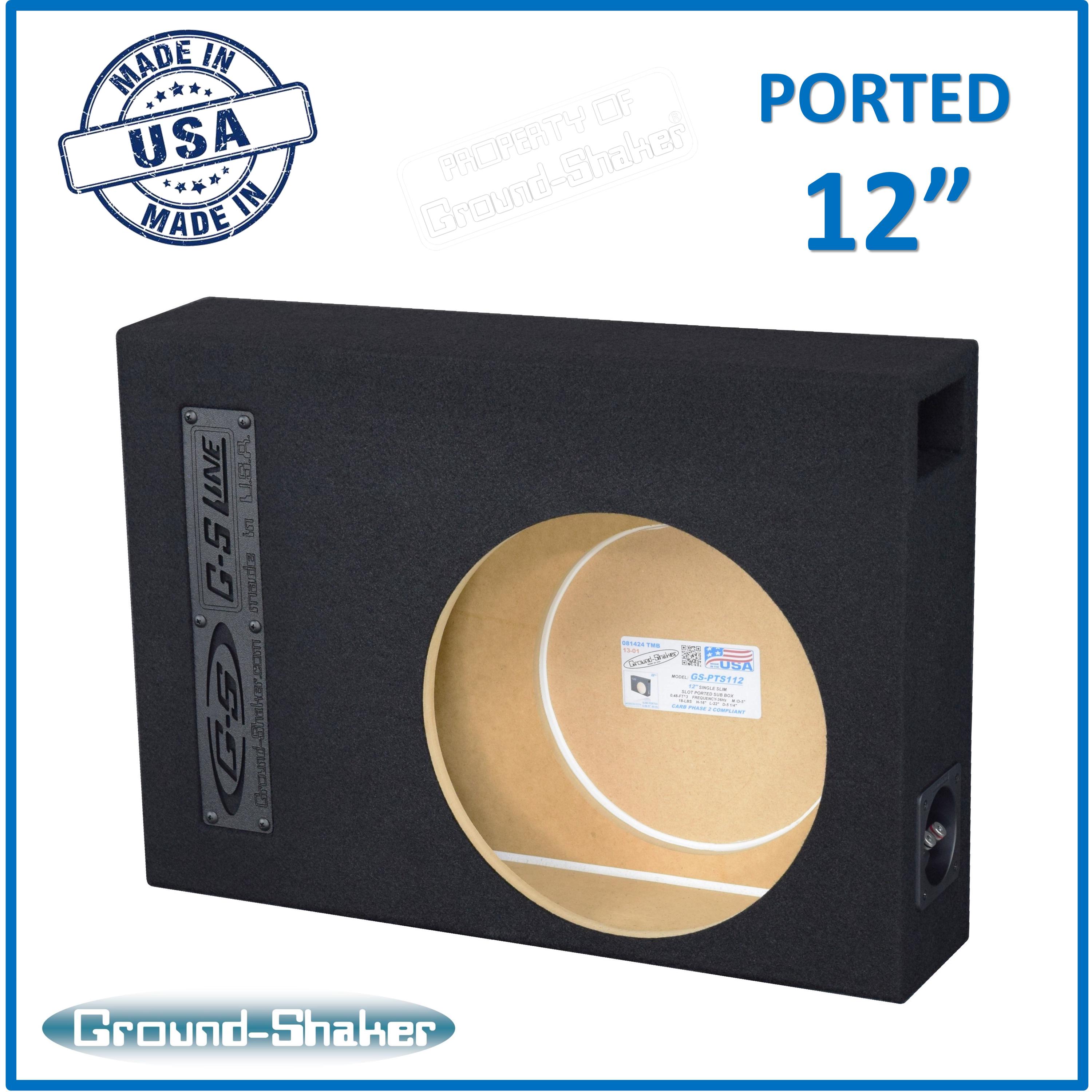 12" Sub Box / 12" Single Ported Slim Subwoofer Enclosure Ground Shaker ...