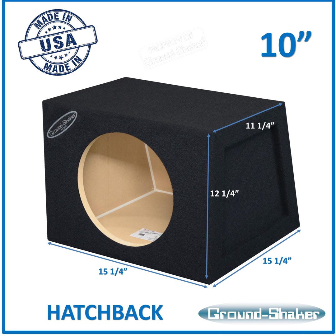 10" Single Sealed Mid-size Hatchback Sub Box Ground Shaker Subwoofer ...
