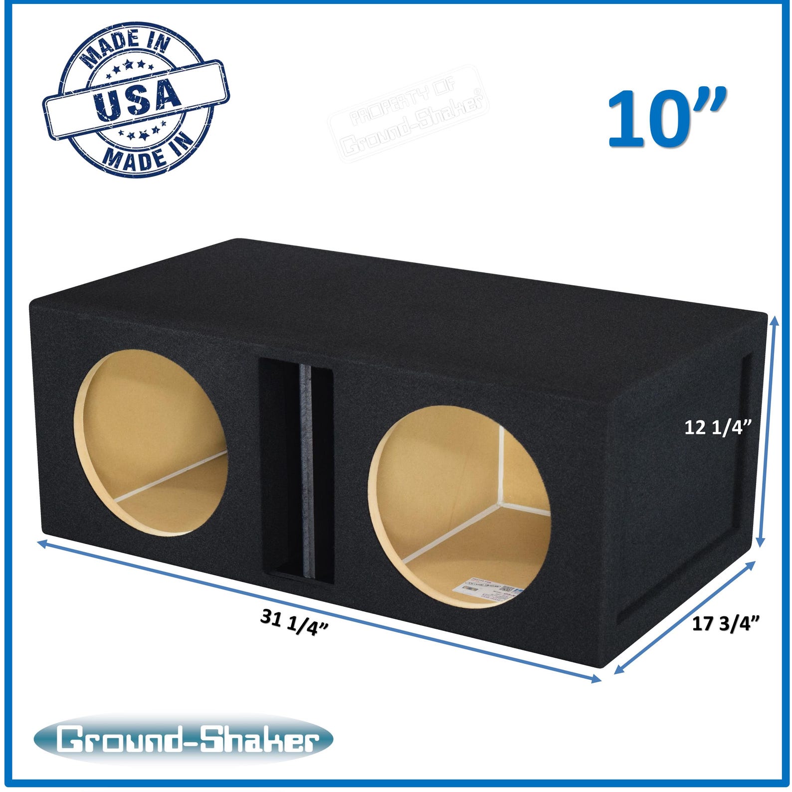 10" Dual Ported / Center Vented Sub Box Sub Enclosure Speaker Box ...
