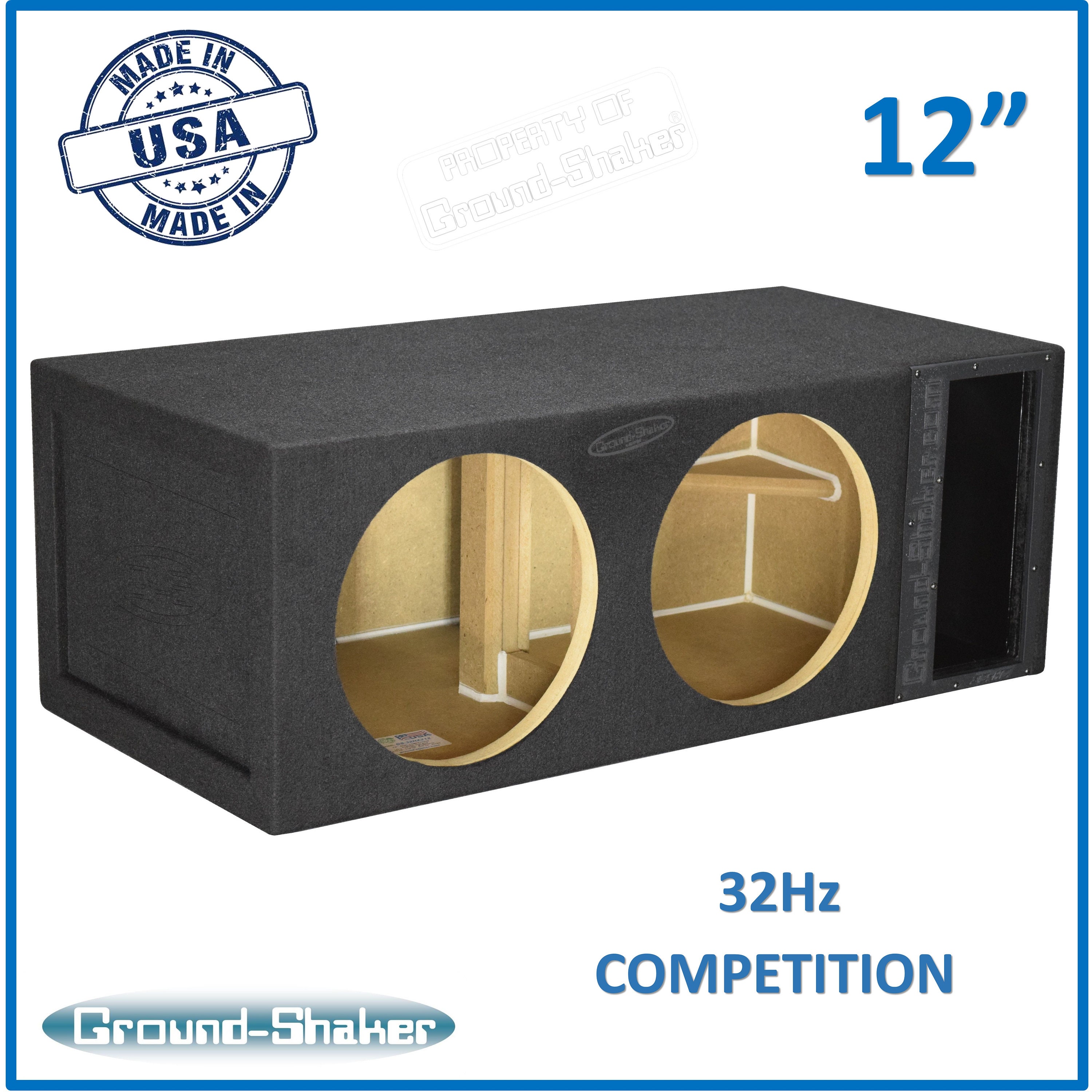 12 Sub Box 32hz Dual Ported Vented Subwoofer Enclosure Ground Shaker ...
