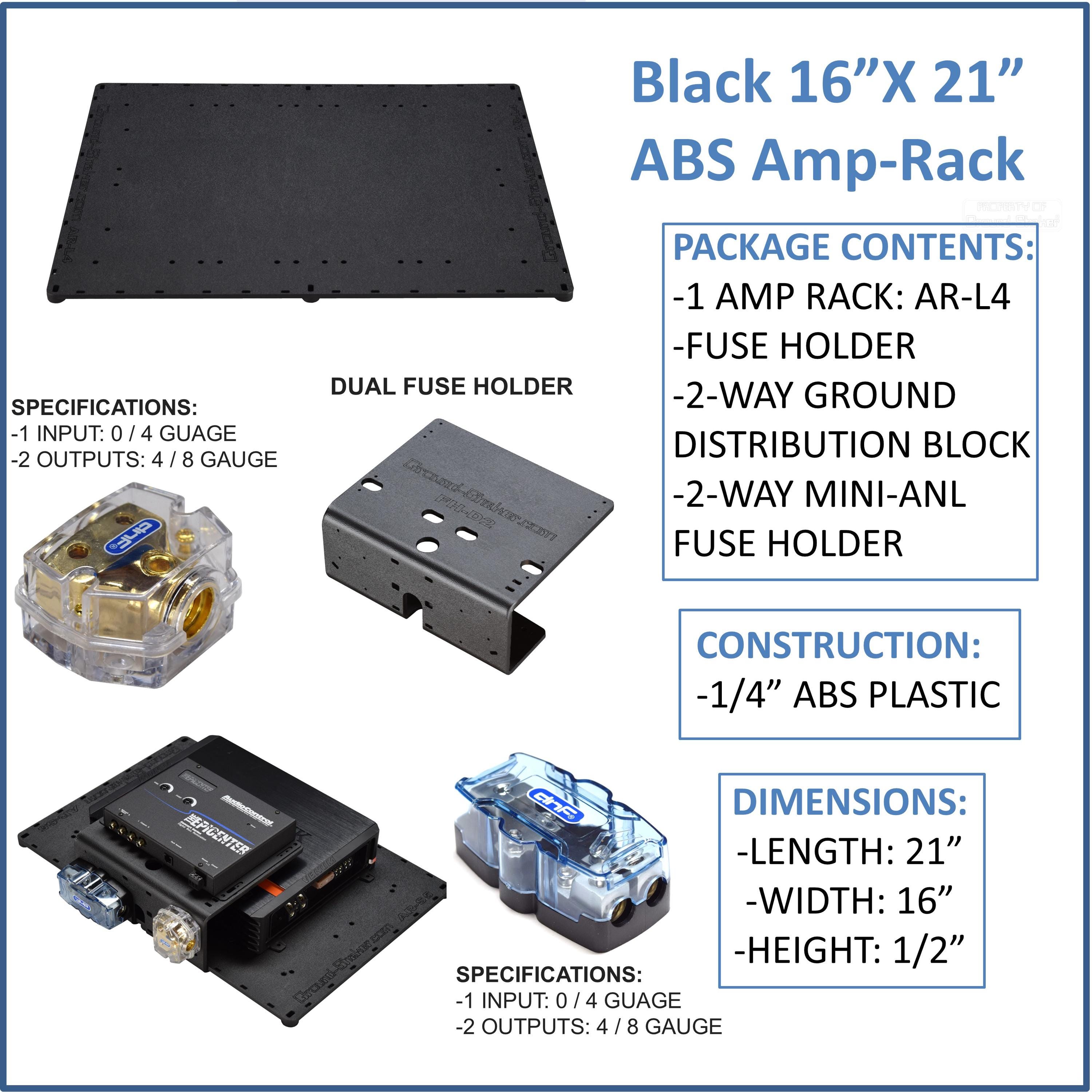 Amp Rack Amp Holder Amp Base Amplifier Holder Size 16x21 + Fuse Holder ...