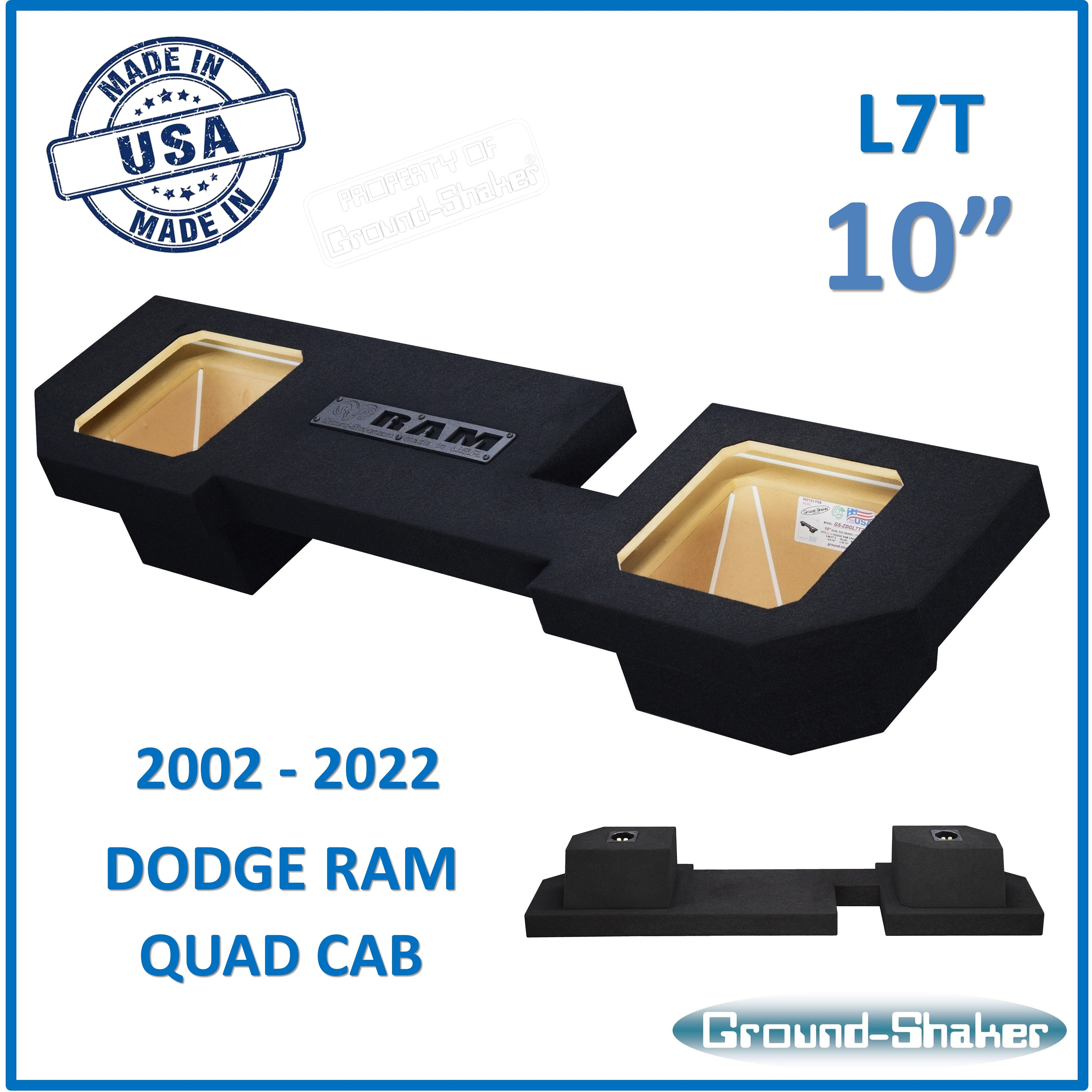 Dodge Ram 1500 2500 3500 Quad Cab 02-2022 10" Dual Sealed L7T Sub Box ...