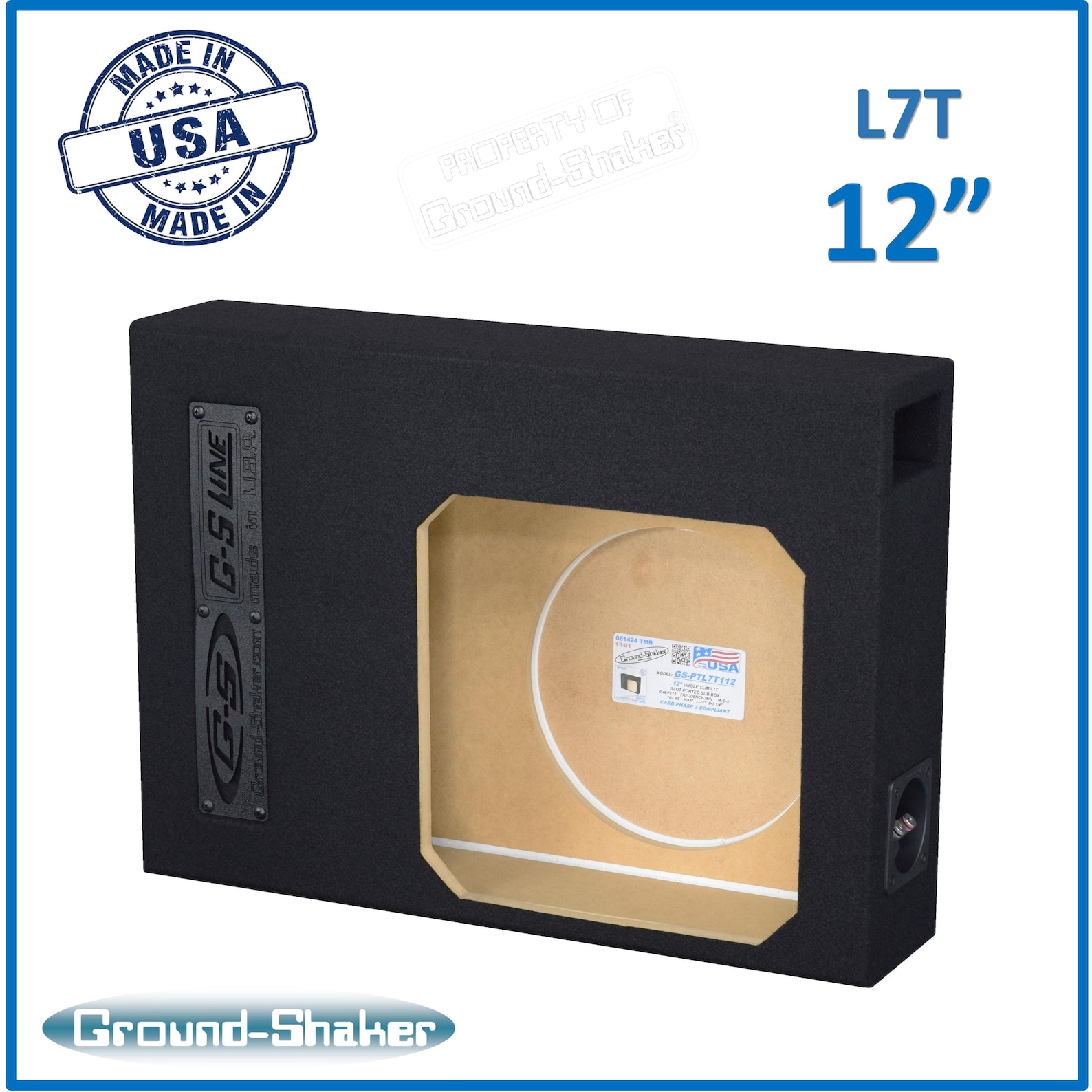 12" Single Ported Sub Box Slim L7T Subwoofer Enclosure Ground Shaker ...