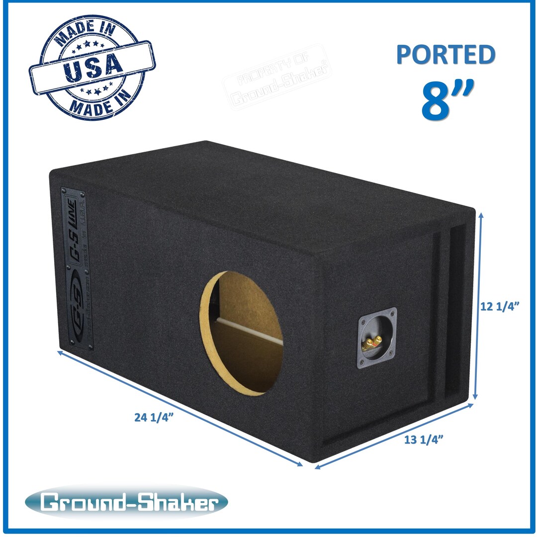 8" Single Ported / Vented X-large Sub Box Sub Woofer Enclosure Ground ...