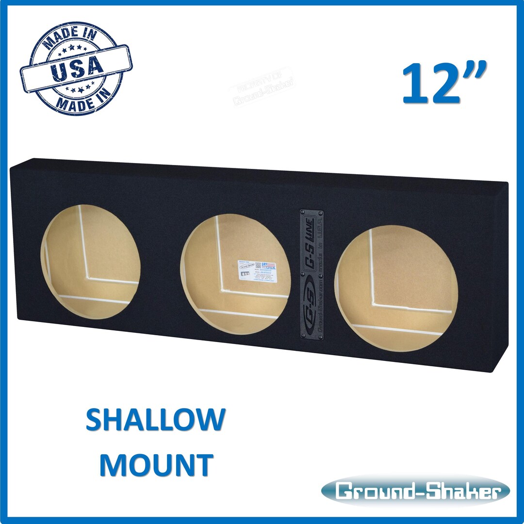 12" Triple Sealed Shallow Mount Sub Box Slim Speaker Box Subwoofer ...