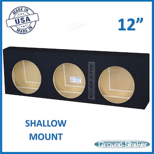 12" Triple Sealed Shallow Mount Sub Box Slim Speaker Box Subwoofer ...