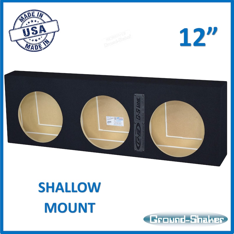 12" Triple Sealed Shallow Mount Sub Box Slim Speaker Box Subwoofer ...