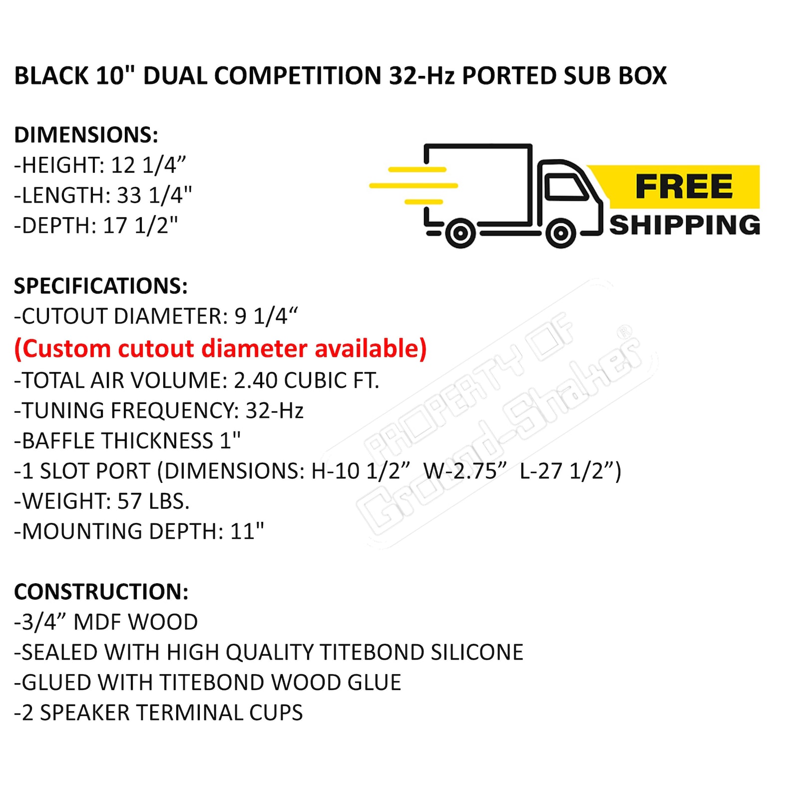 10 Dual Ported / Vented Sub Box Subwoofer Enclosure Speaker Box 32hz - Etsy