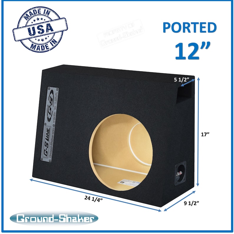 12" Single Vented / Ported Sub Box Subwoofer Enclosure Speaker Box ...