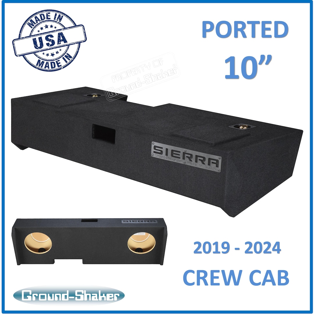2019-2024 GMC Sierra Crew Cab Truck Sub Box 10" Dual Ported Subwoofer ...