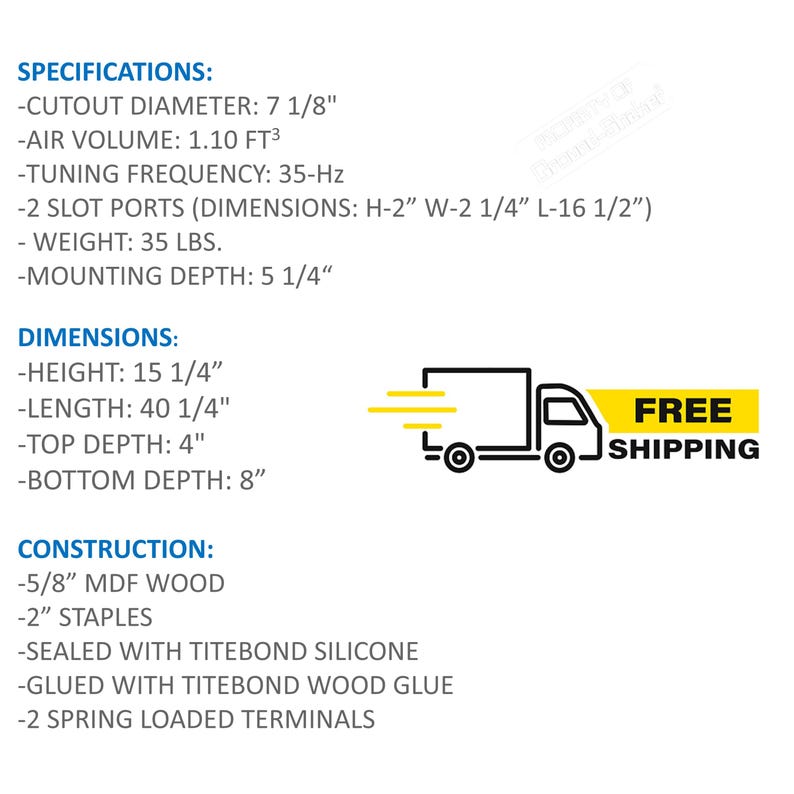 Regular Cab / Single Cab 8" Dual Ported Vented Sub Box Subwoofer ...