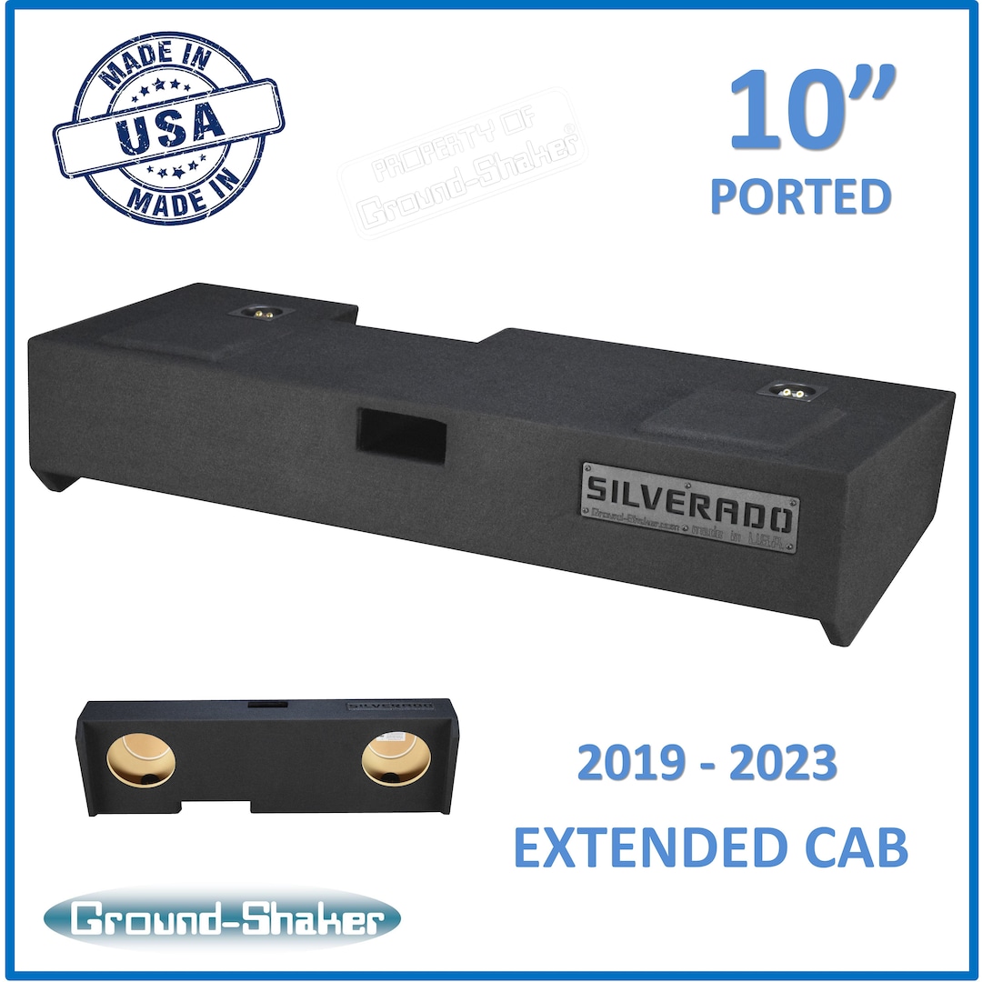 Chevy Silverado 2019-2023 Extended Cab 10" Sub Box Subwoofer Enclosure ...