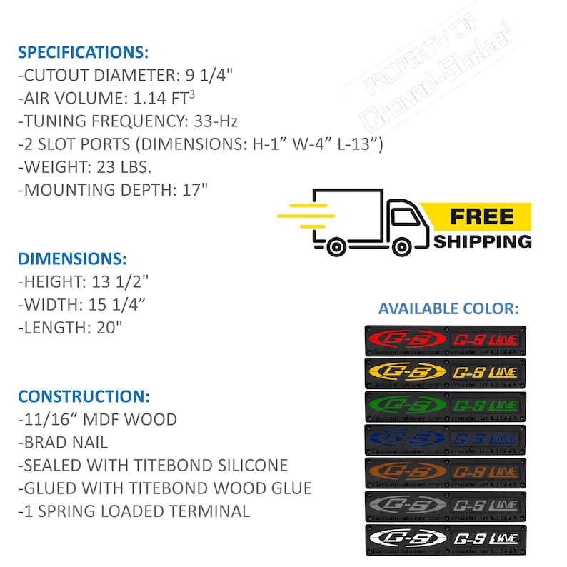 10" Bass Tube WHITE Plaque Sub Box Subwoofer Enclosure Ported / Vented ...