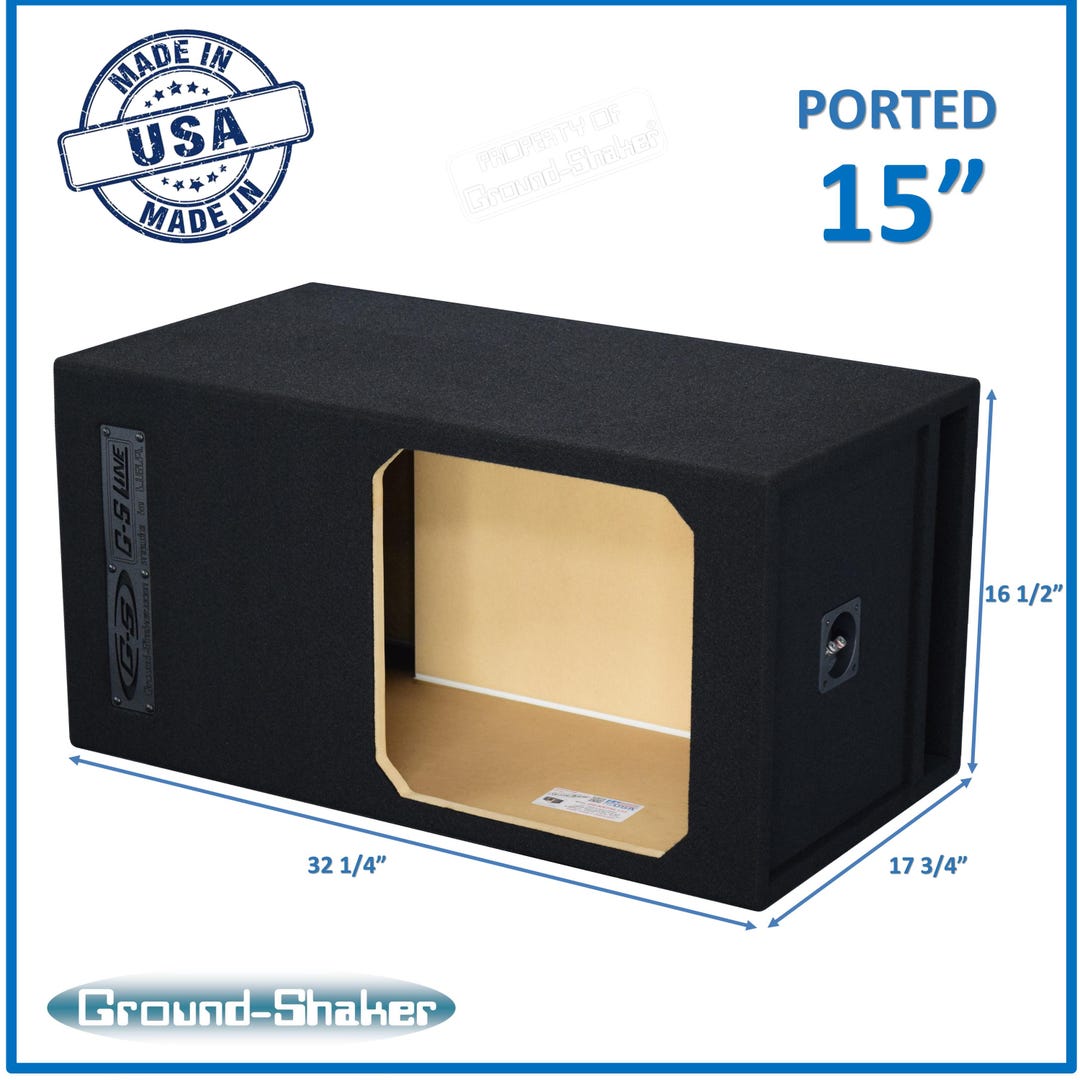 15" Single Ported Vented X-large Sub Box Subwoofer Enclosure Solo Baric ...