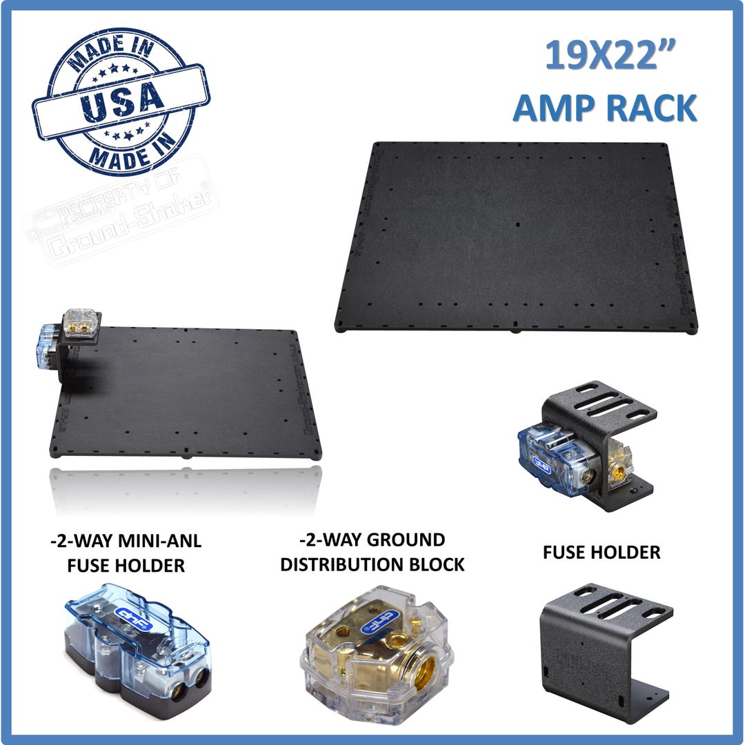 Amp Rack Amp Holder Amp Base Amplifier Holder Size 19x22 + Fuse Holder ...