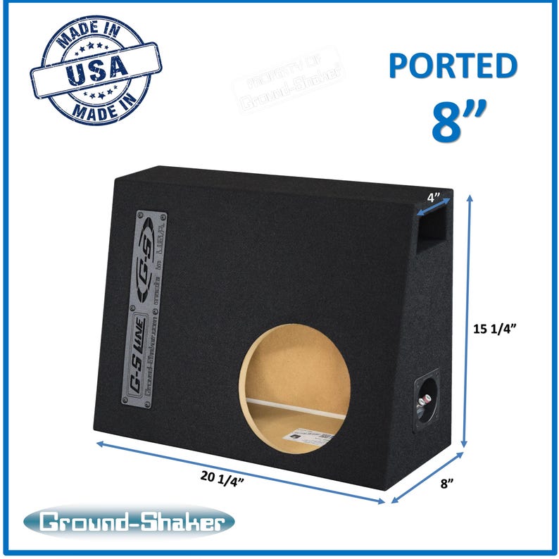 8" Single Vented / Ported Sub Box Subwoofer Enclosure Speaker Box ...