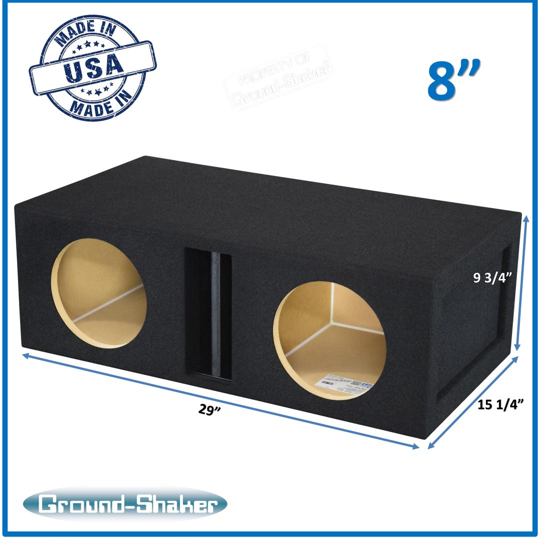 8" Dual Ported / Center Vented Sub Box Sub Enclosure Speaker Box Ground ...