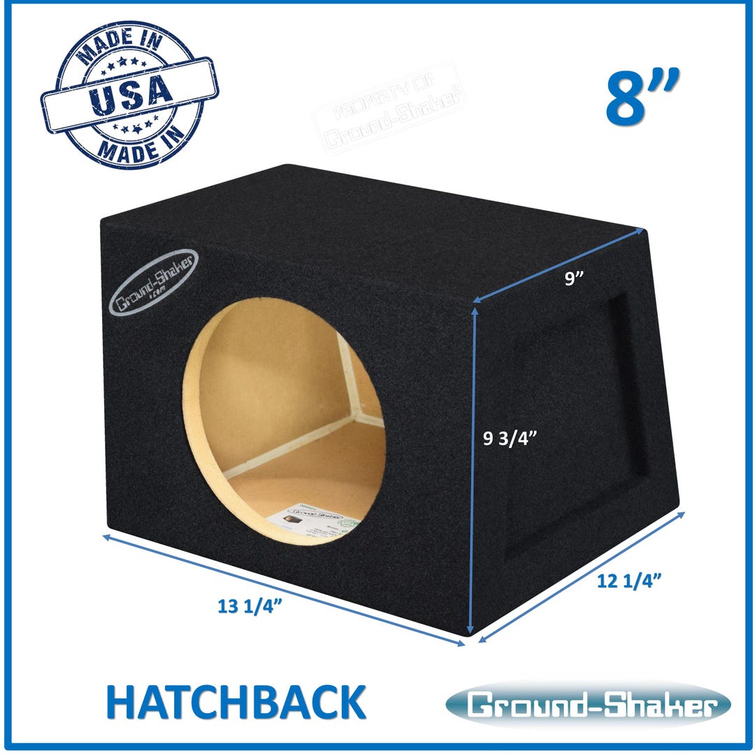 8" Single Sealed Mid-size Hatchback Sub Box Ground Shaker Subwoofer ...