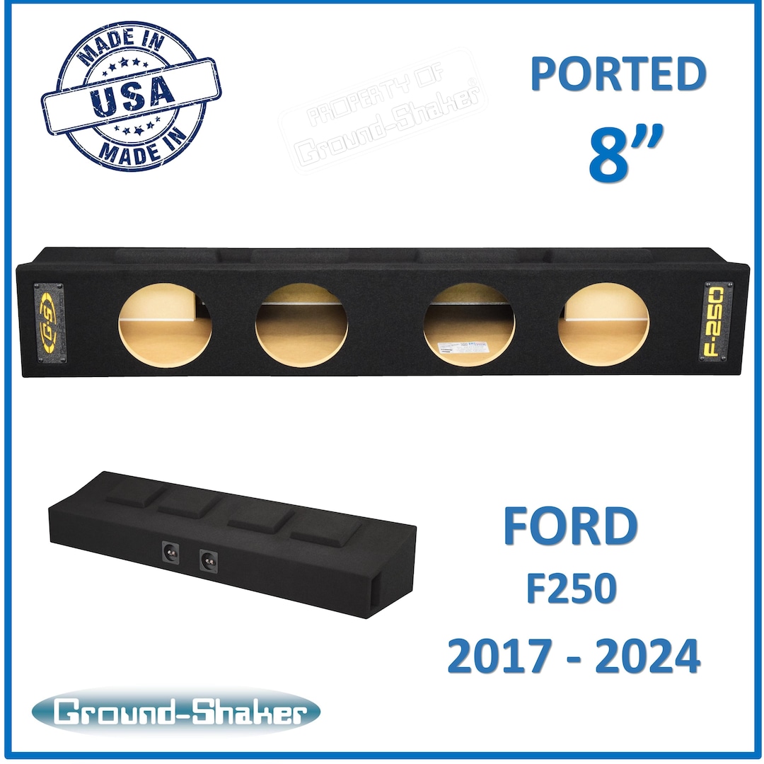 Quad 8" Ported Sub Box 2017 - 2024 Ford F-250 Crew-cab Subwoofer ...