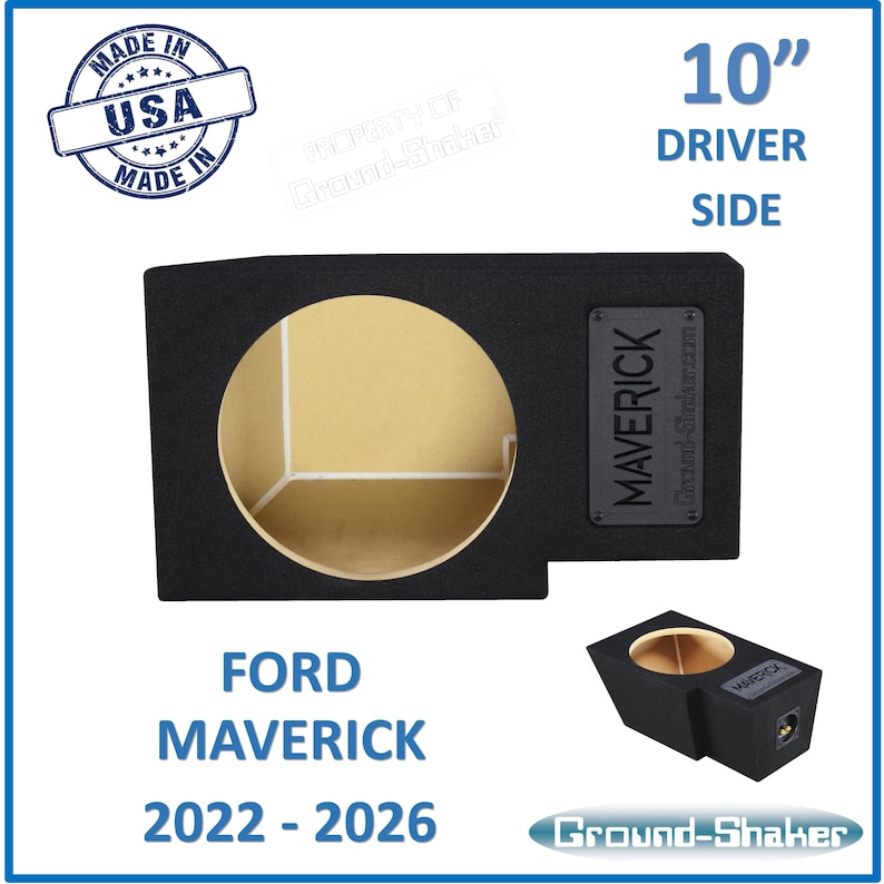 Ford Maverick 2022 - 2026 10" Sub Box Sealed DRIVER SIDE Subwoofer ...