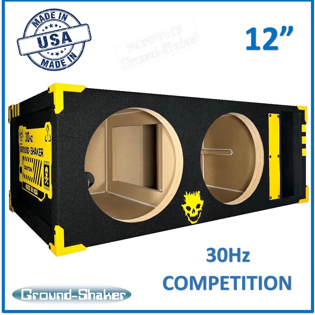 12" Dual Competition Ported Vented Sub Box Dual Subwoofer Enclosure ...