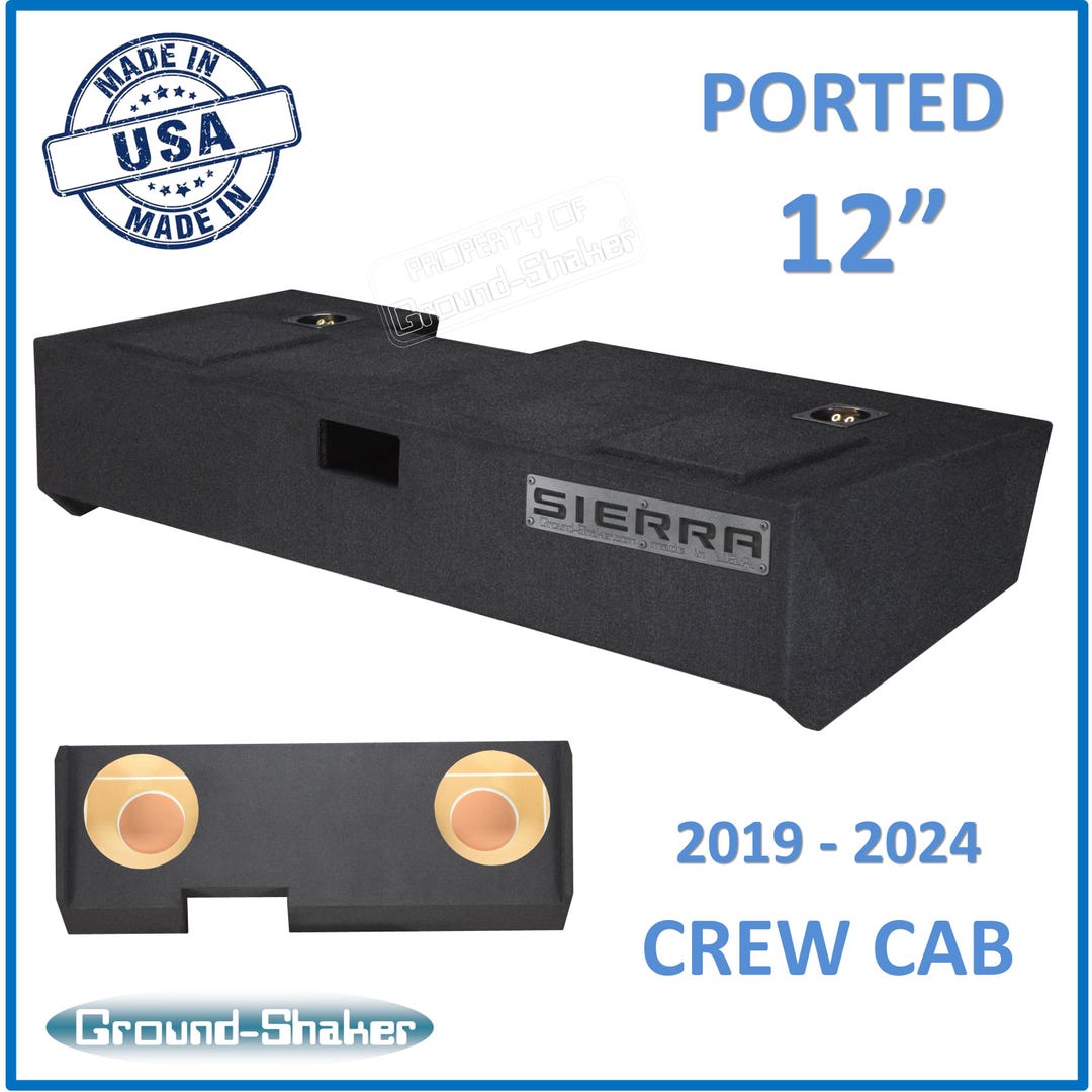 2019-2024 GMC Sierra Crew Cab Truck Sub Box 12" Dual Ported Subwoofer ...