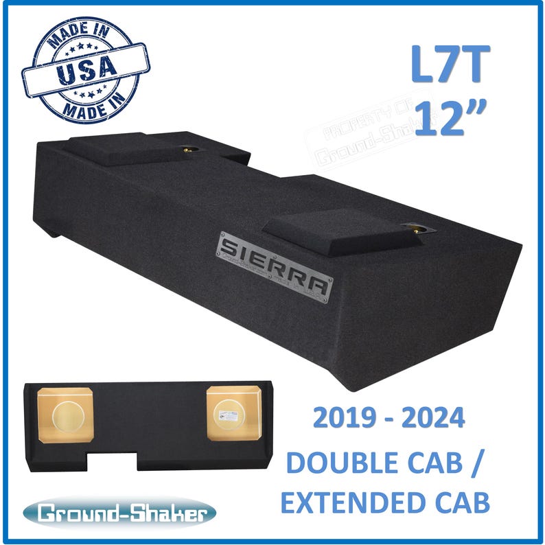 2019-2024 GMC Sierra Extended Cab Truck Sub Box 12" Dual Sealed L7T ...