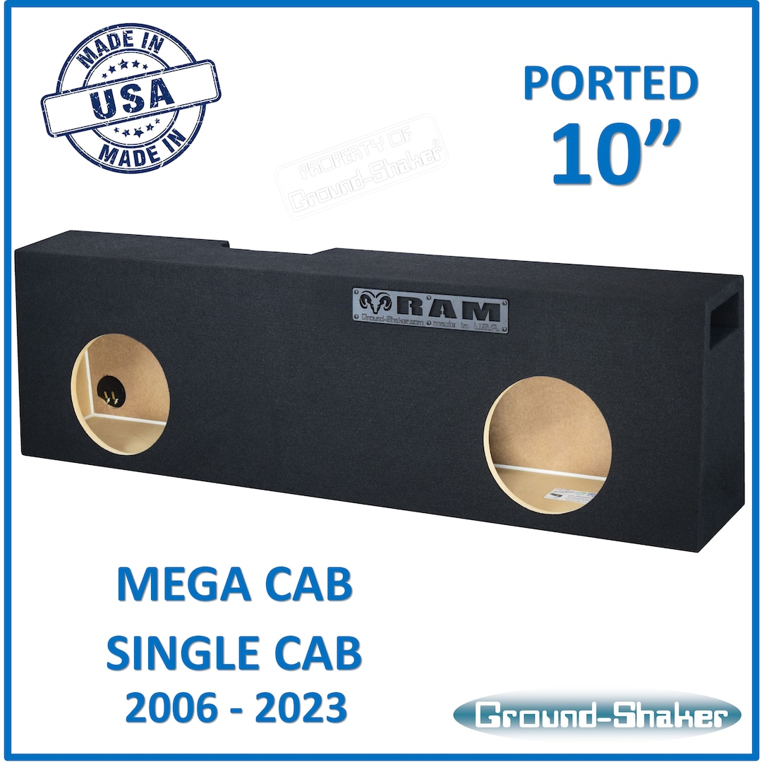 2006-2023 Dodge Ram Mega Cab and Single Cab Sub Box 10" Dual Ported ...