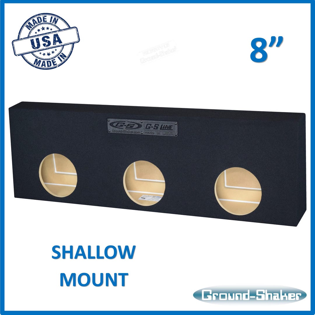 8" Triple Sealed Shallow Mount Sub Box Slim Speaker Box Subwoofer ...