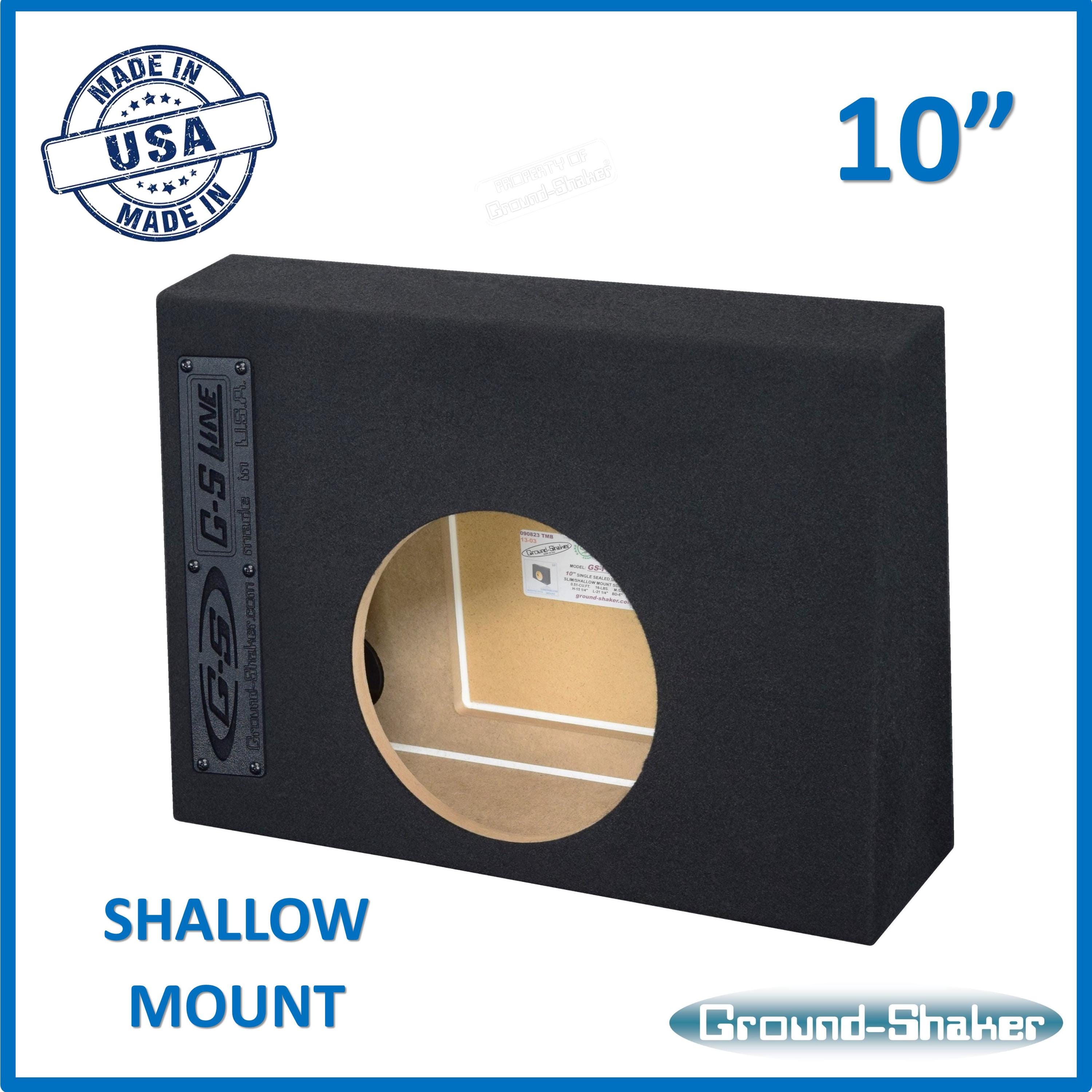 10" Single Sealed Shallow Mount Sub Box Slim Speaker Box Subwoofer ...