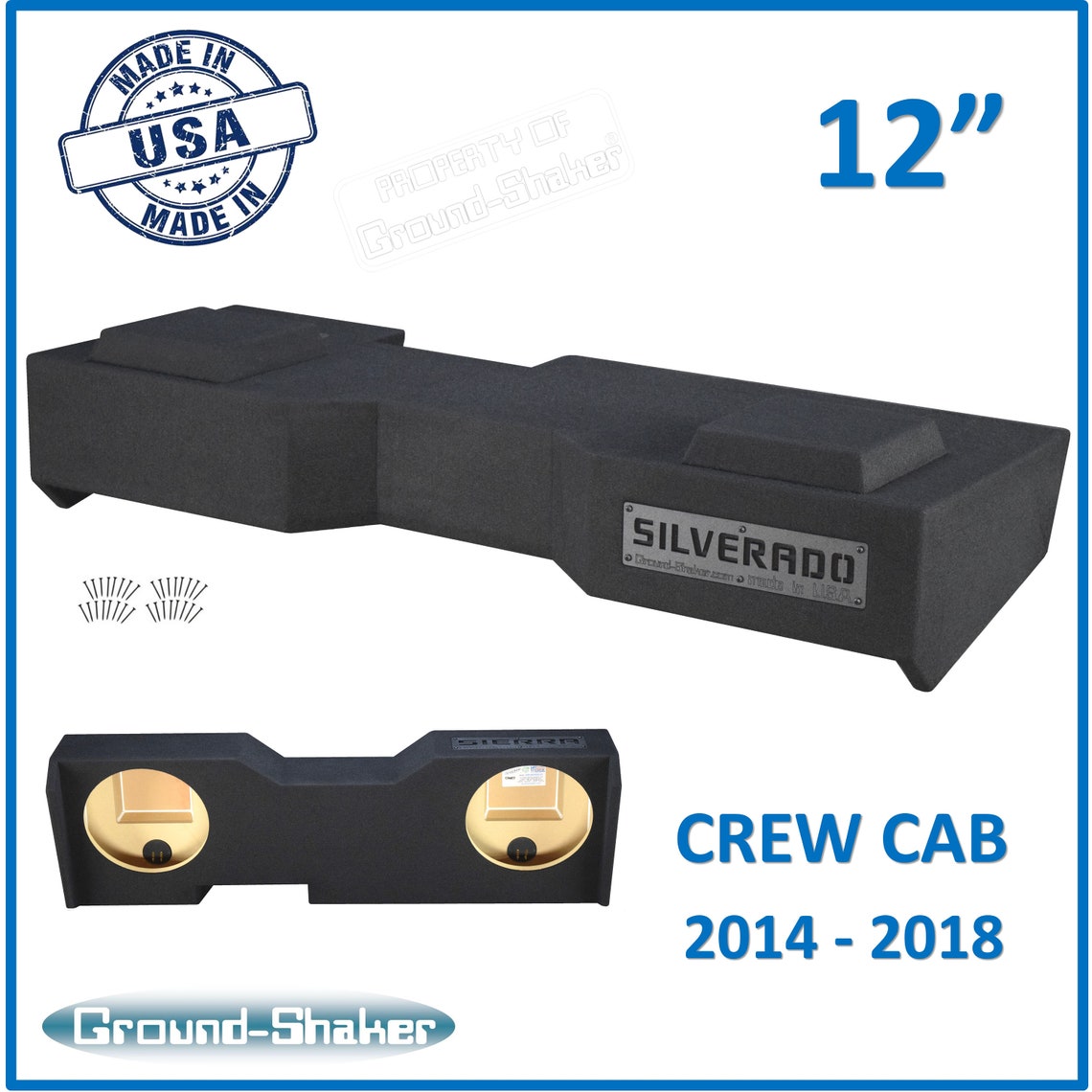 Chevy Silverado Crew-cab 2014-2018 12 Dual Sub Box Dual 12 Subwoofer ...