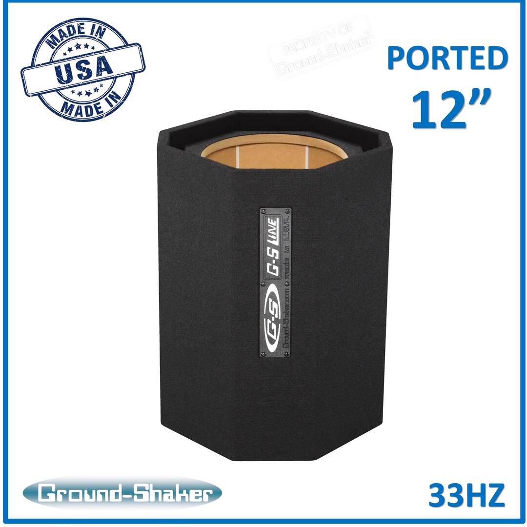 12" Bass Tube Sub Box WHITE PLAQUE Subwoofer Enclosure Ported / Vented ...