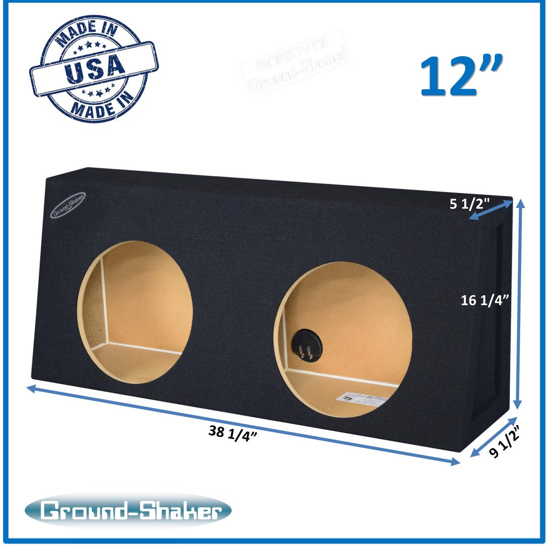 12" Dual Sealed Sub Box Subwoofer Enclosure Ground Shaker 12" Speaker ...