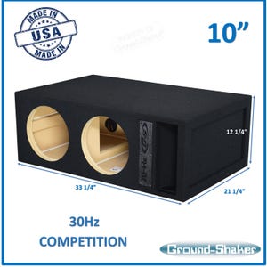 10" Dual Competition Ported Vented Sub Box Dual Subwoofer Enclosure ...