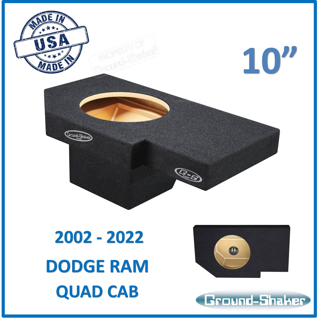 Dodge Ram 1500 2500 3500 Quad Cab 02-2022 10" Single Sub Box Subwoofer ...